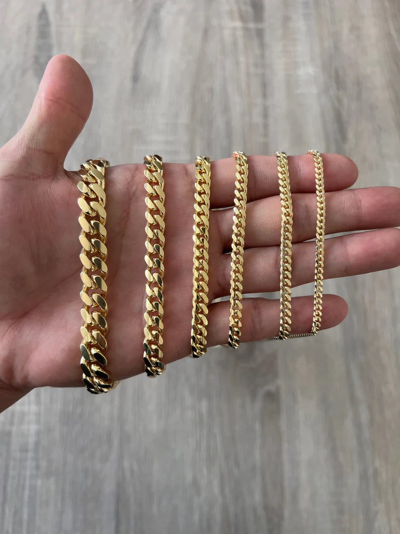 14K GOLD SOLID MIAMI CUBAN HAND MADE CHAINS – Avila Jewelers