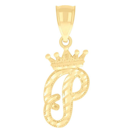 10K GOLD CURSIVE LETTER + CROWN PENDANT – Avila Jewelers